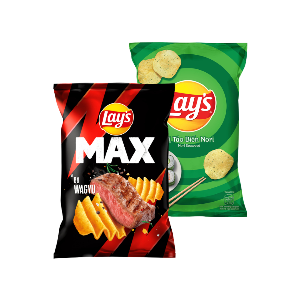 [Grocery Gift] Combo 2 Gói Snack Lay’s Partypack - Lay’s Khoai Tây vị Tảo Biển 90g và Lay’s Max ...