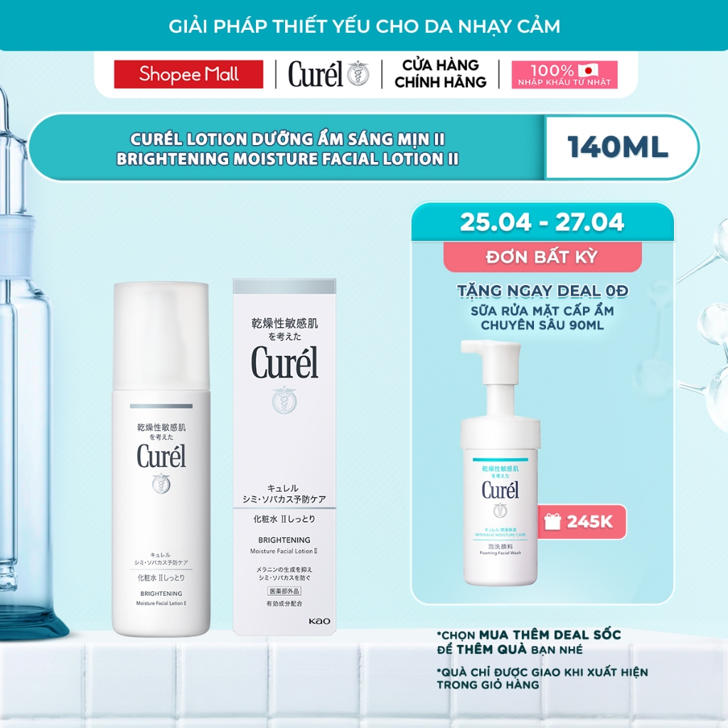Dưỡng Sáng Da - Curel Lotion Dưỡng Ẩm Sáng Mịn II Brightening Moisture Facial Lotion II 140ml ...