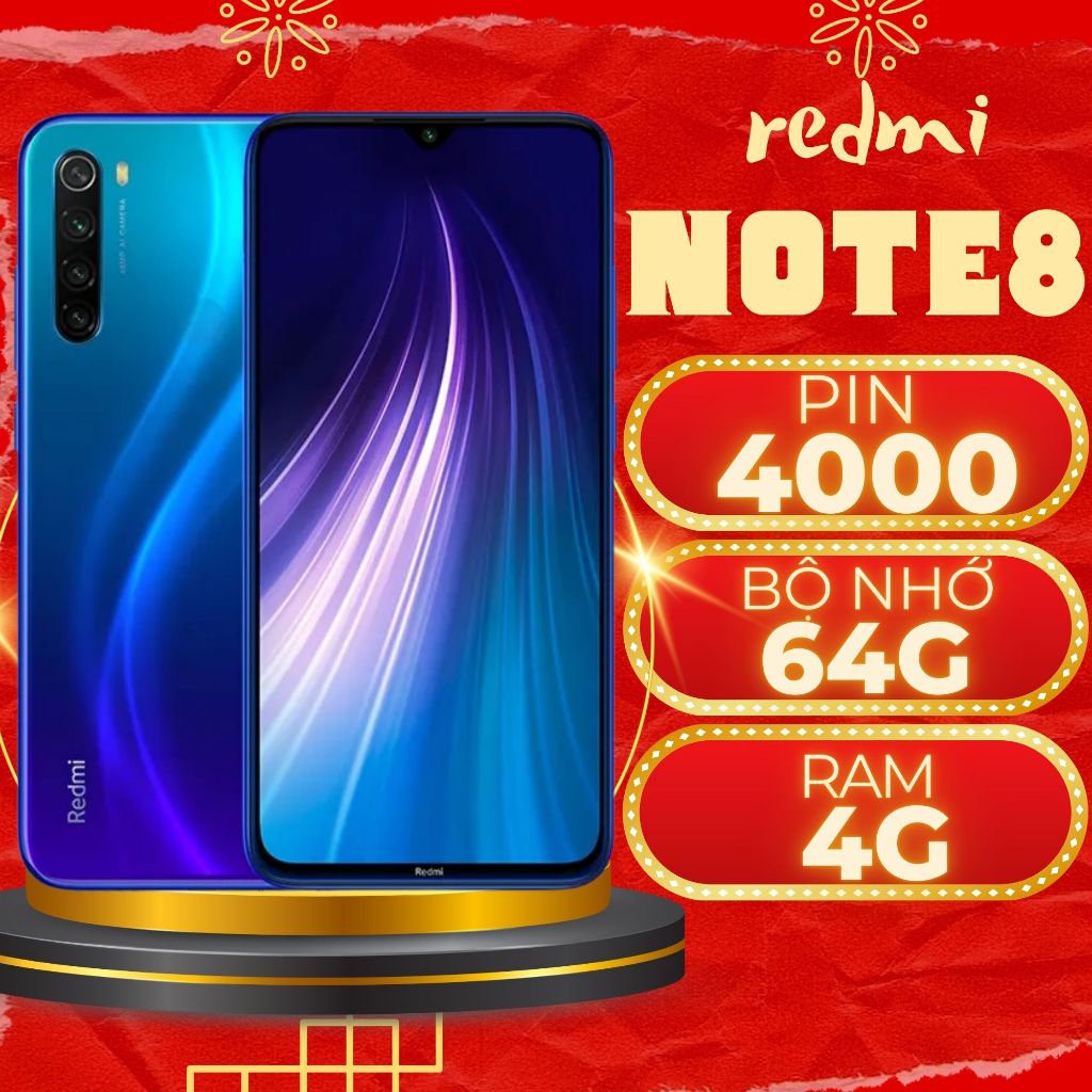 Điện thoại REDMI NOTE 8 4G/64gb chính hãng giá rẻ, điện thoại bảo hành ...