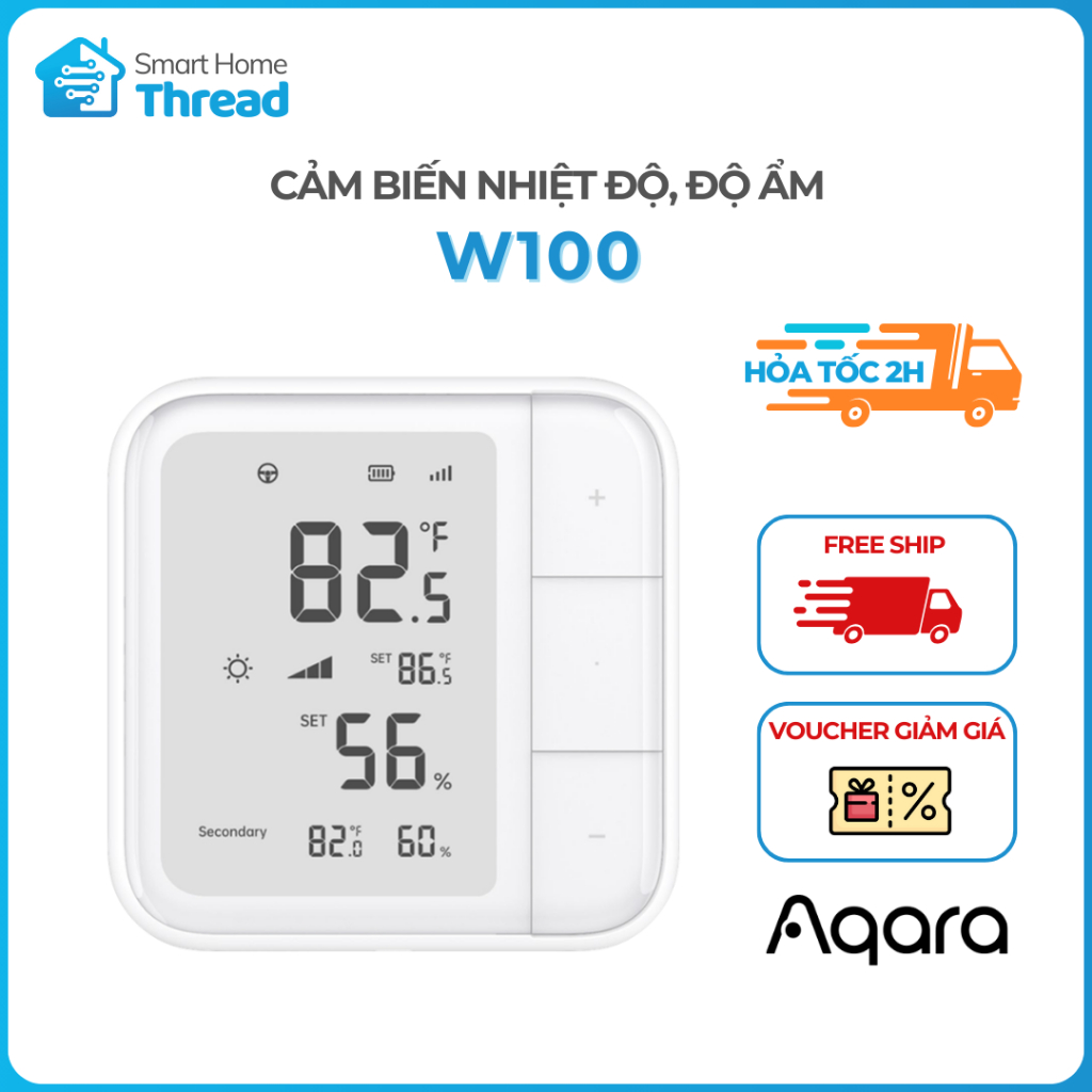 Màn hình cảm biến nhiệt độ Aqara Climate Sensor W100 tương thích Matter ...