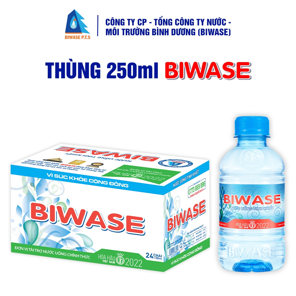 Thùng 24 chai nước tinh khiết BIWASE (250ml/chai) | Shopee Việt Nam