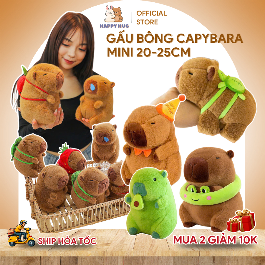 Gấu bông Capybara mini các mẫu size 20-25cm, Capybara đeo tay, chảy ...