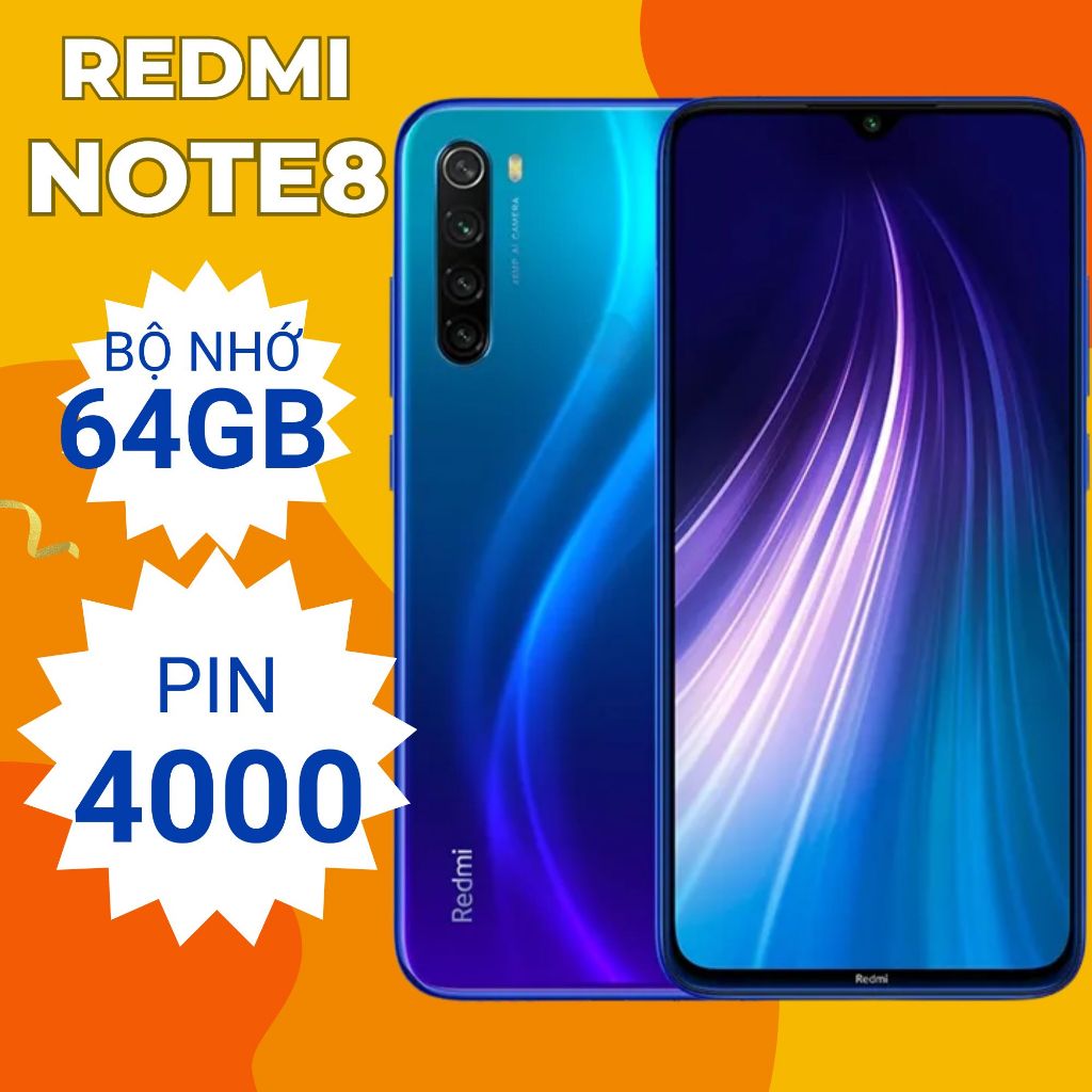 Điện thoại REDMI NOTE 8 4G/64gb chính hãng giá rẻ, điện thoại bảo hành ...