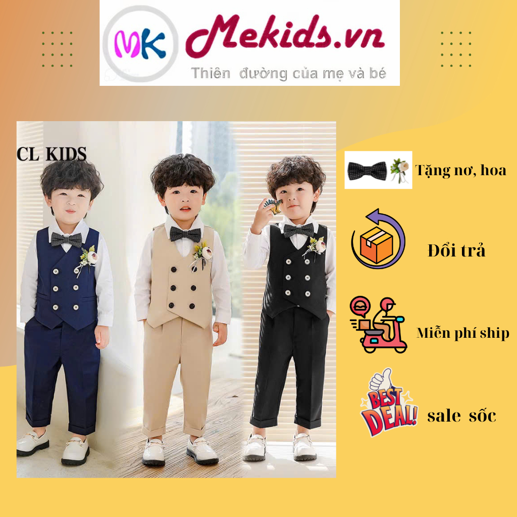 Vest bé trai- Bộ ghile vest bé trai cao cấp size 1 tuổi đến 13 tuổi (90 ...