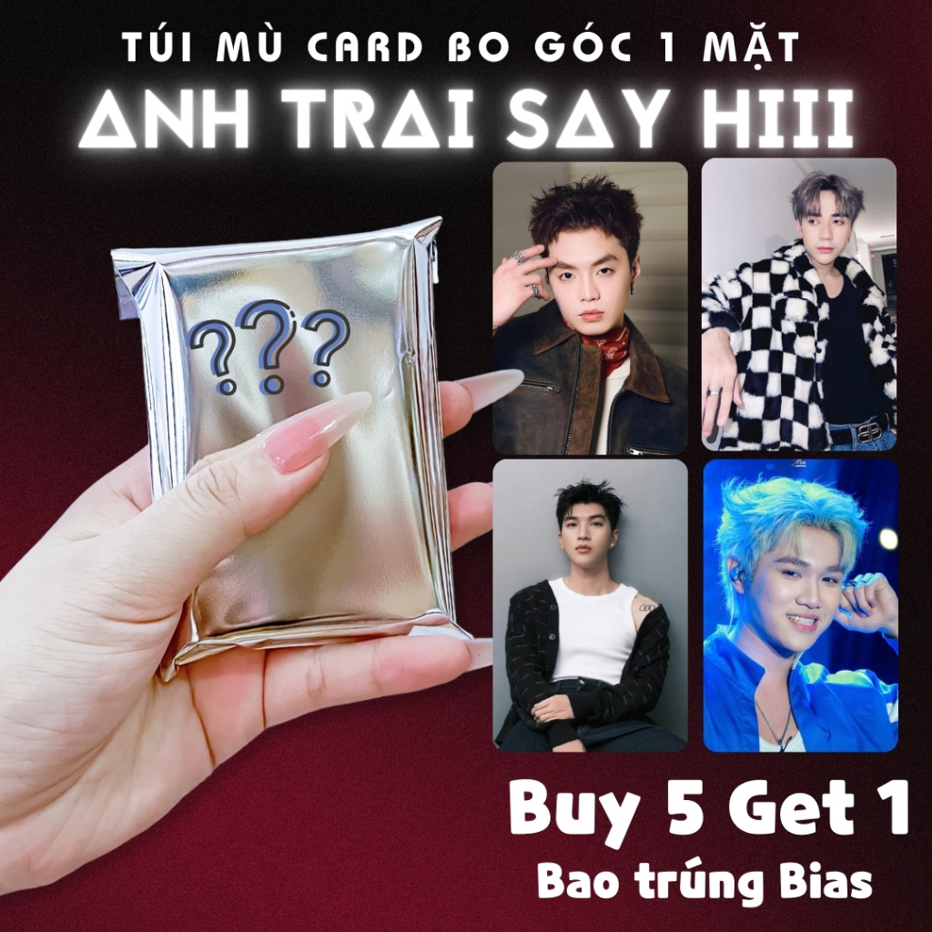 Card anh traii say hii 1 mặt - túi mù anh traii say hii- Card bo góc ...