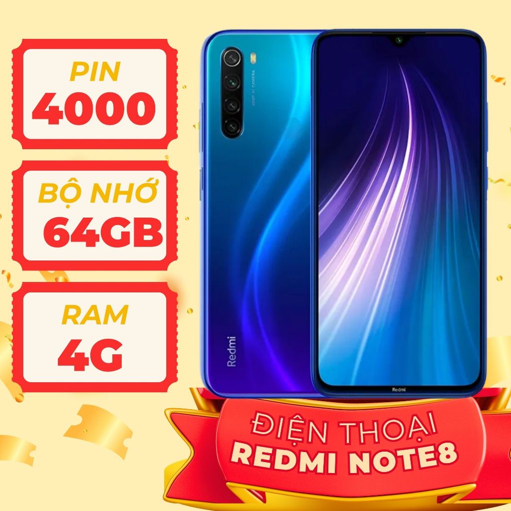 Điện thoại REDMI NOTE 8 4G/64gb chính hãng giá rẻ, điện thoại bảo hành ...