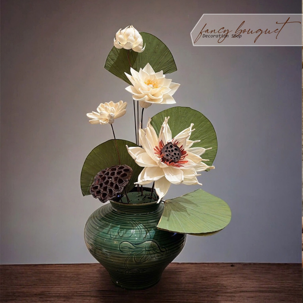 Hoa Sen Cắm Sẵn - Set Hoa Sen Decor ️FREESHIP ️ Hoa Decor Vintage ...