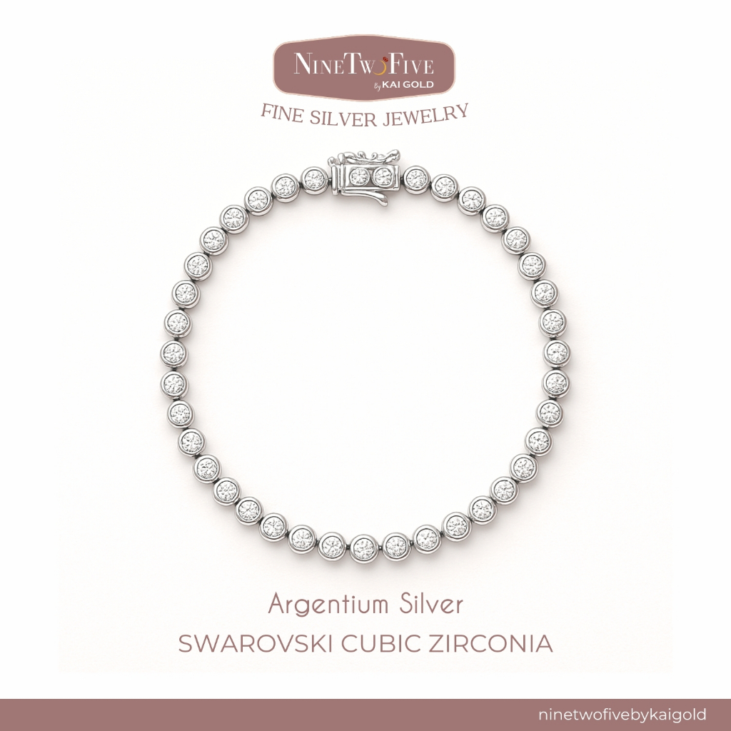 Lắc Tay Tennis Nữ Bạc 925 Emily Round Nine Two Five – Đính Đá Swarovski ...