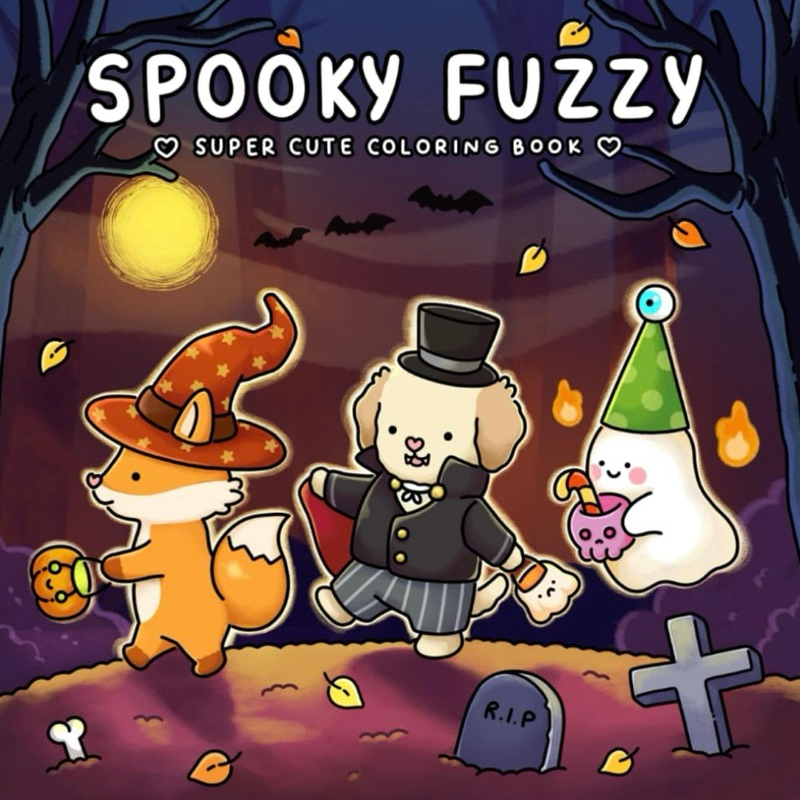 Spooky Fuzzy (giấy 180gsm, tặng tranh mẫu) đóng quyển lò xo, dùng màu ...
