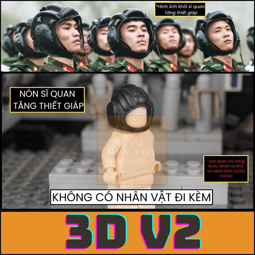Đồ chơi lắp ráp swat army, mô hình đồ chơi - Trang bị in 3DV2 Nón sĩ quan tăng thiết giáp No.571 ...