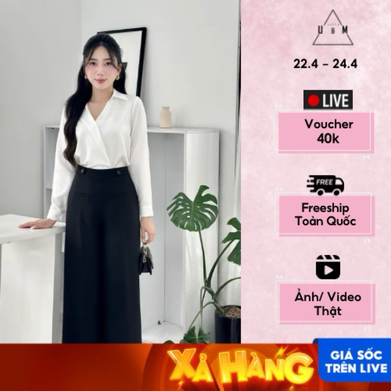 Áo sơ mi thiết kế U&M thanh lịch nhẹ nhàng công sở đi làm đi chơi, đi tiệc (SM169) | Shopee Việt Nam