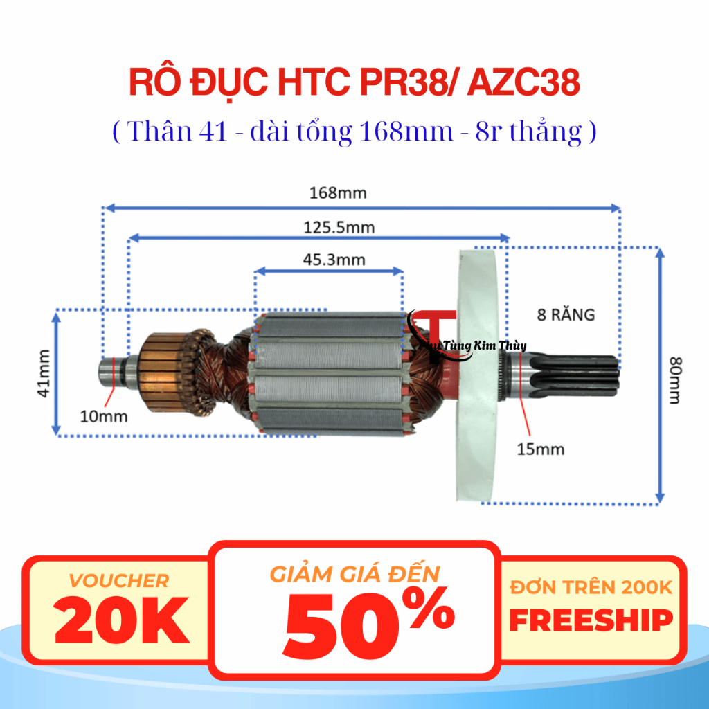 [SALE] Rotor/ rô / ruột máy đục HITACHI PR38/ AZC38 | Shopee Việt Nam