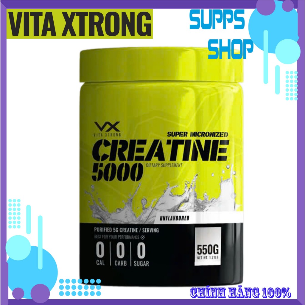 Creatine Monohydrate Vitaxtrong Creatine 5000 330g 550g - Tăng sức mạnh cơ bắp | Shopee Việt Nam