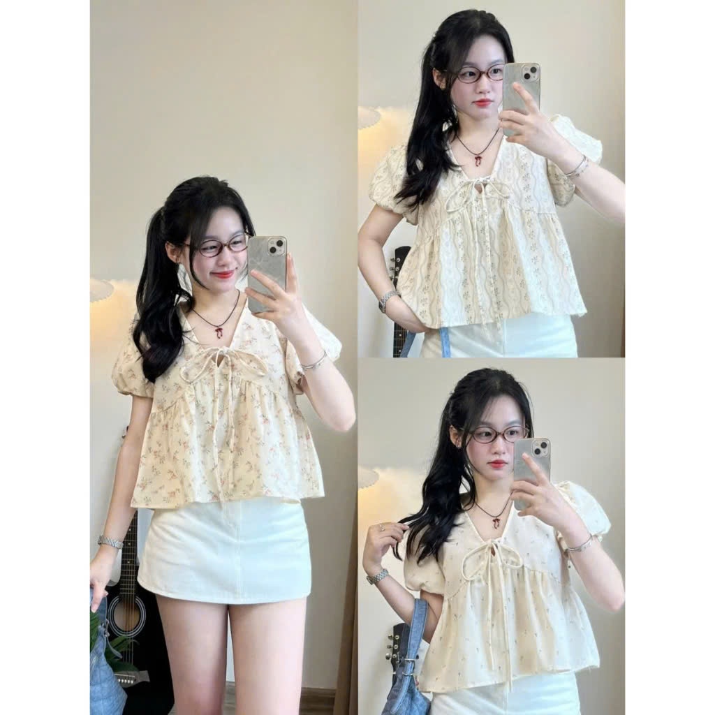 Áo babydoll form rộng xinh xắn xáng yêu phong cách nữ tính trẻ trung áo ...