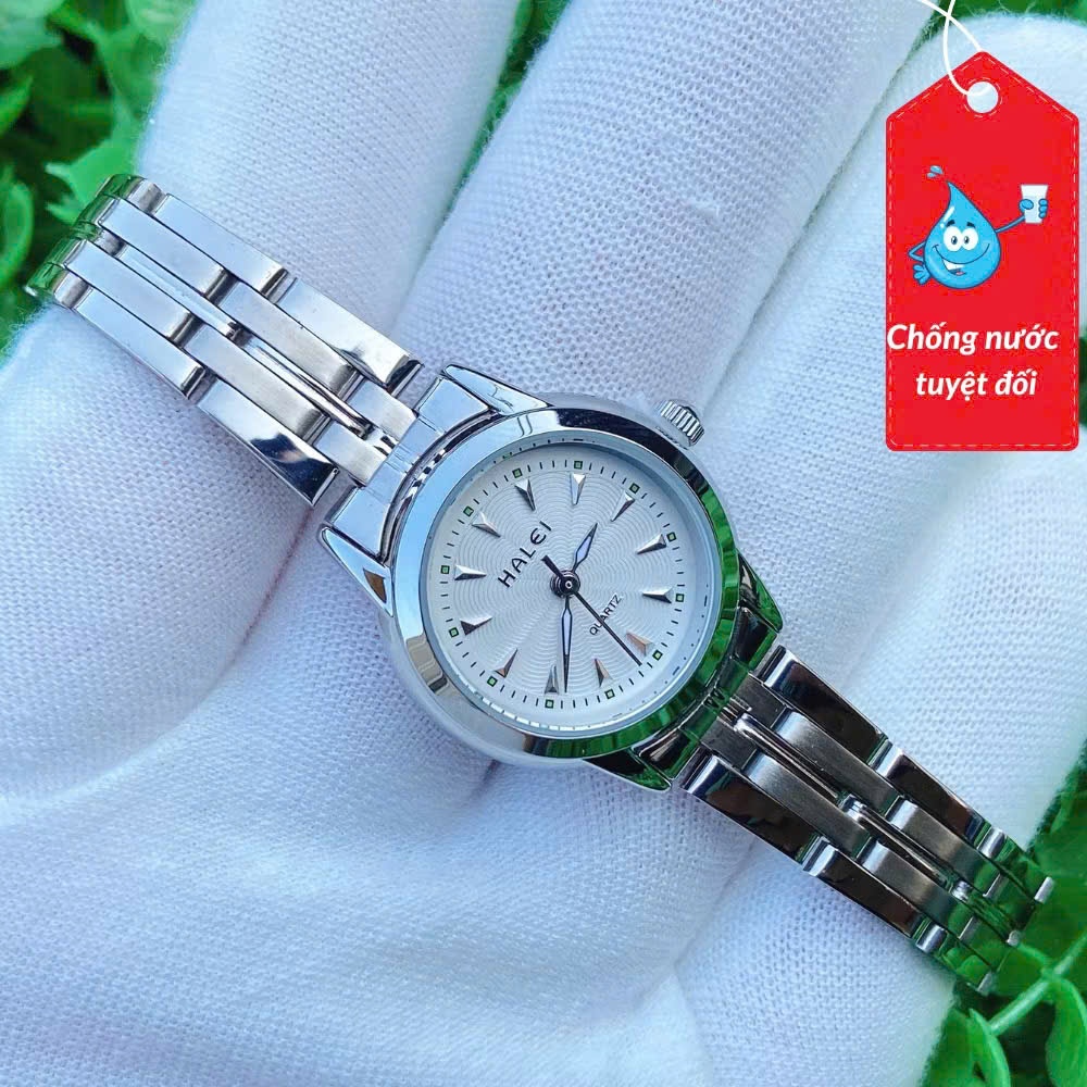 Đồng hồ nữ Halei 348m dây bạc mặt nhỏ chính hãng chống nước | Shopee Việt Nam