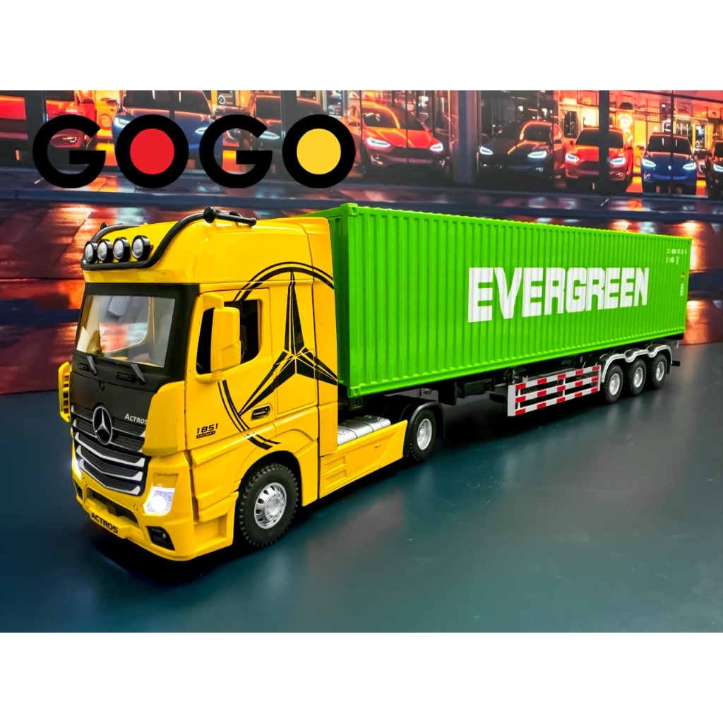 Xe mô hình đầu kéo Container Evergreen 40ft bằng kim loại đầu vuông ...