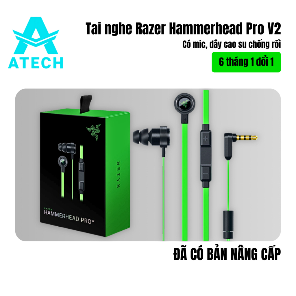 Tai nghe Razer hammerhead pro v2, có Mic, Âm thanh chân thực, lựa chọn ...