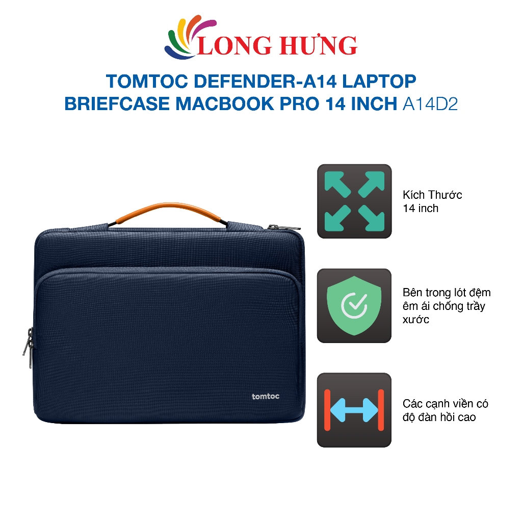 Túi chống sốc Tomtoc Defender-A14 Laptop Briefcase MacBook Pro 14 inch ...