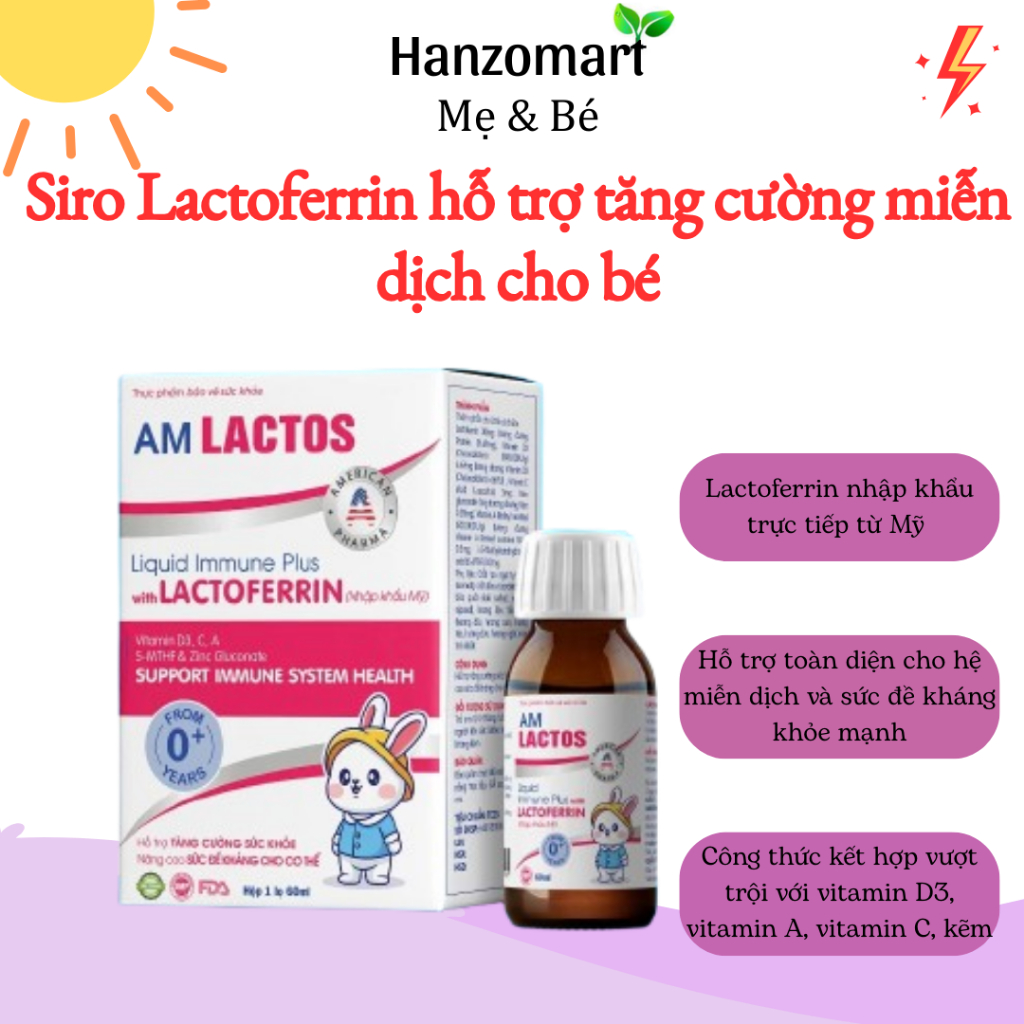 AM Lactos - Bổ sung Lactoferrin đậm đặc dạng lỏng giúp hỗ trợ nâng cao ...