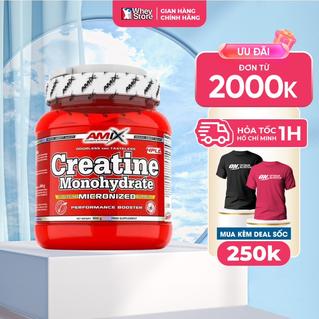 Amix Creatine Monohydrate Powder 500g, Bột tăng sức mạnh Creatine Amix ...