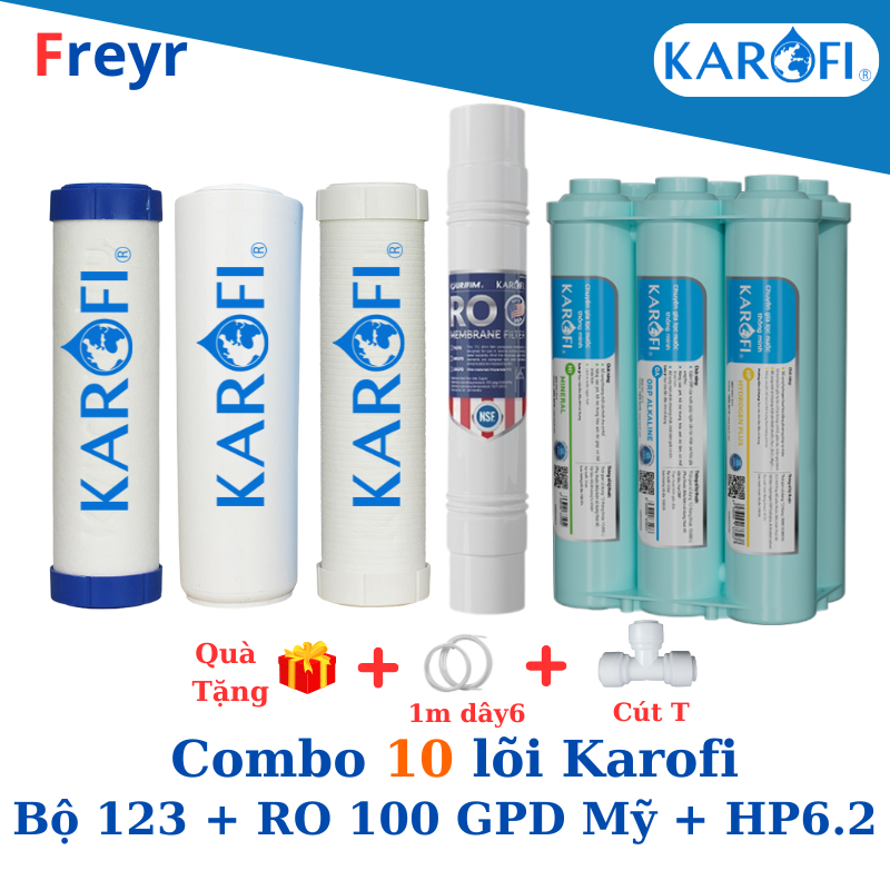 Combo 10 Lõi Lọc Nước Karofi Smax HP 6.2, Dùng Màng RO 100GPD Purifim Mỹ, Cho Model KAD-X39, KAD ...