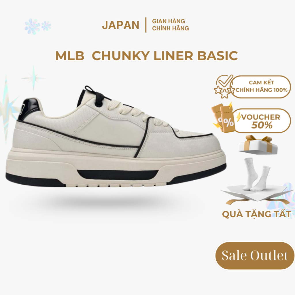 [ Chính Hãng ] Giày_MLB Chunky Liner Basic NY White Full Box | Shopee ...