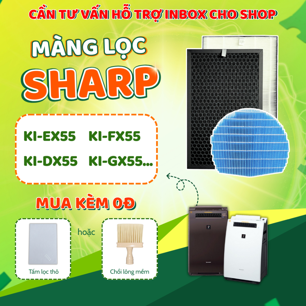 [SHOP SỈ] Màng lọc không khí: FZ-E55HF, KI-EX55, KI-DX55, KI-FX55, KI-GX55,... Màng lọc bụi Hepa ...