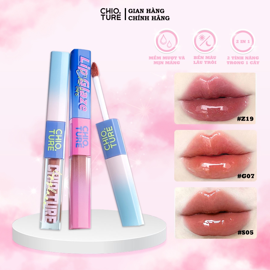 Son 2 Đầu CHIO.TURE Son Bóng Dưỡng Ẩm Lâu Trôi, 2.2g + 2.2g | Shopee ...