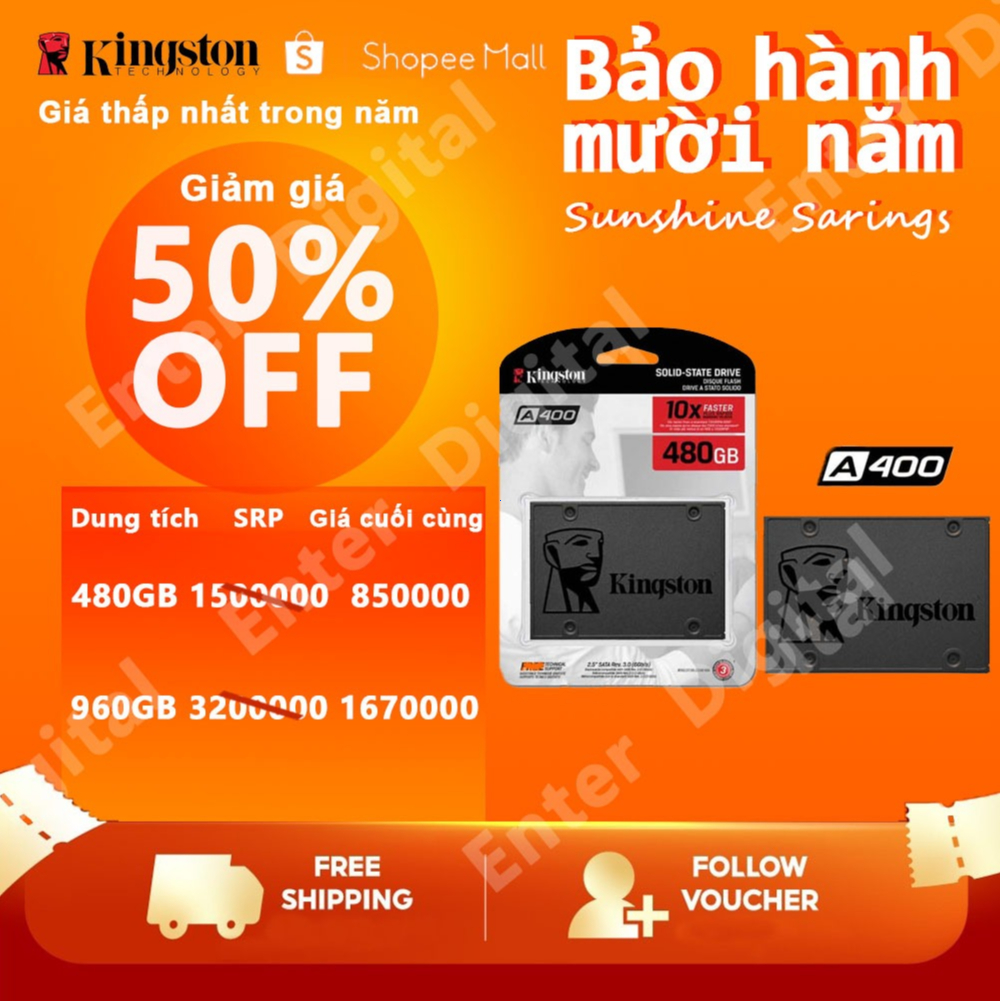 Ổ cứng SSD Kingston A400 480GB Sata 3 (SA400S37/480G) - Bảo hành 36 tháng | Shopee Việt Nam