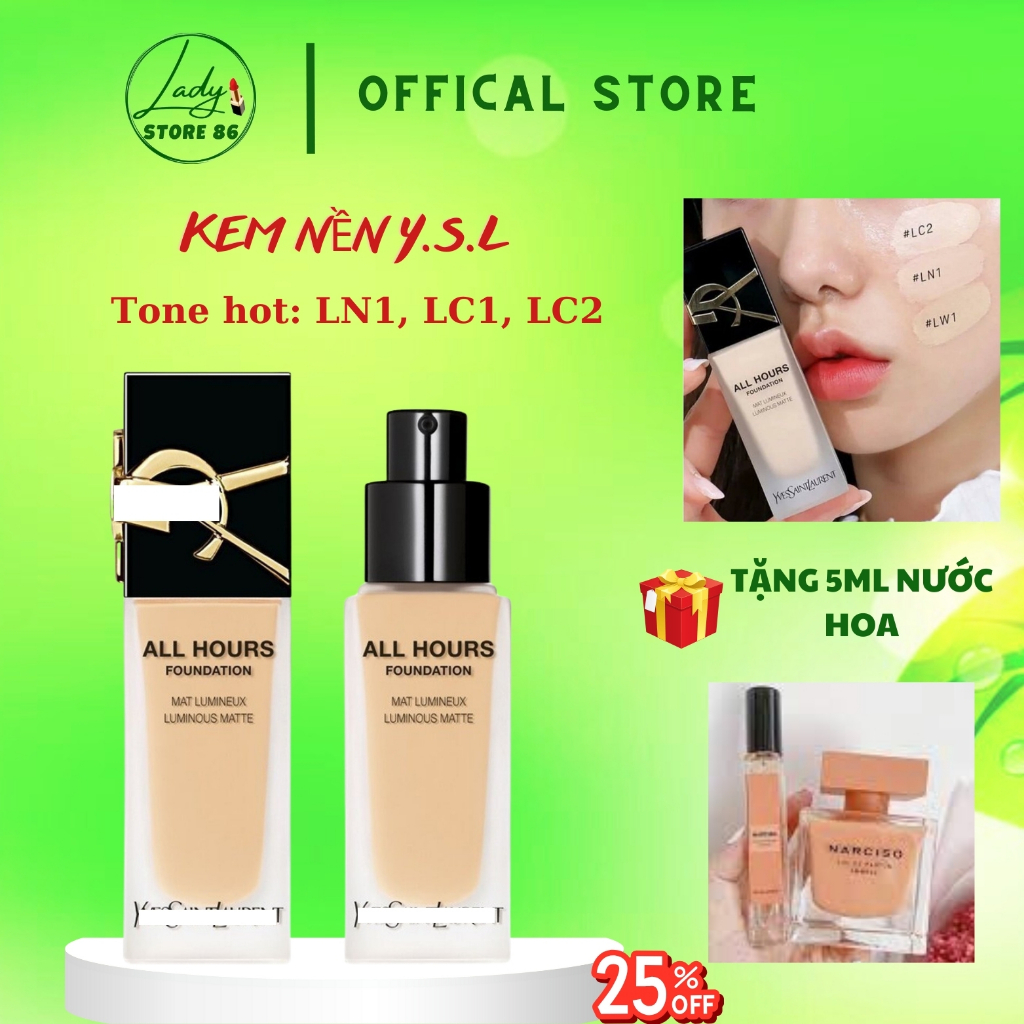 Kem nền YSL All Hours Luminous Matte Foundation Full size, Mẫu mới 2022 ...