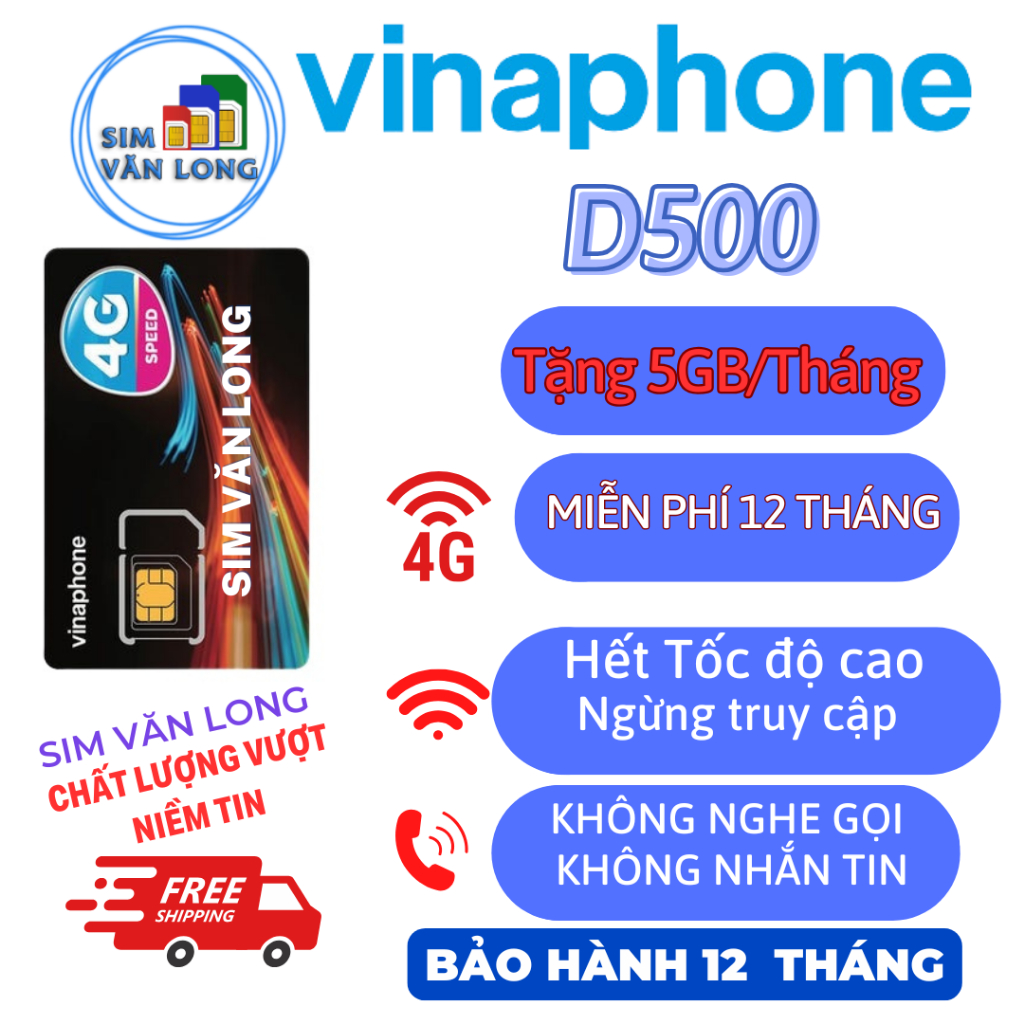 [ FREESHIP] Sim 4G Vinaphone 1 Năm,Sim Mạng 1 Năm U1500/D500, không lo hết dung lượng trong 12 ...