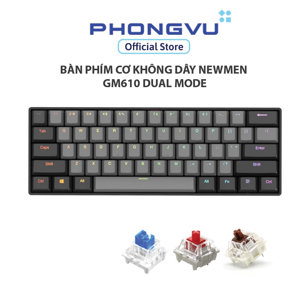 Bàn phím cơ không dây Newmen GM610 Dual Mode - Bảo hành 24 tháng | Shopee Việt Nam