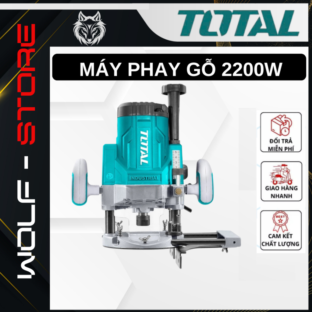 Máy Phay Gỗ TOTAL TR111226 - 2200W Cốt 12mm/1/2", Phay Sâu 60mm ...