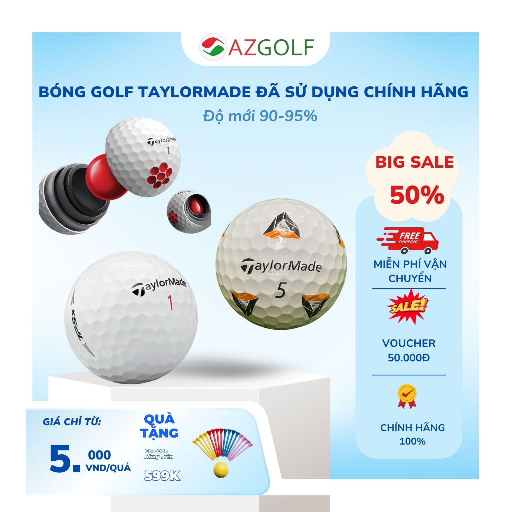 Bóng golf cũ Taylormade chính hãng, bóng 3 lớp mới 95% | Shopee Việt Nam