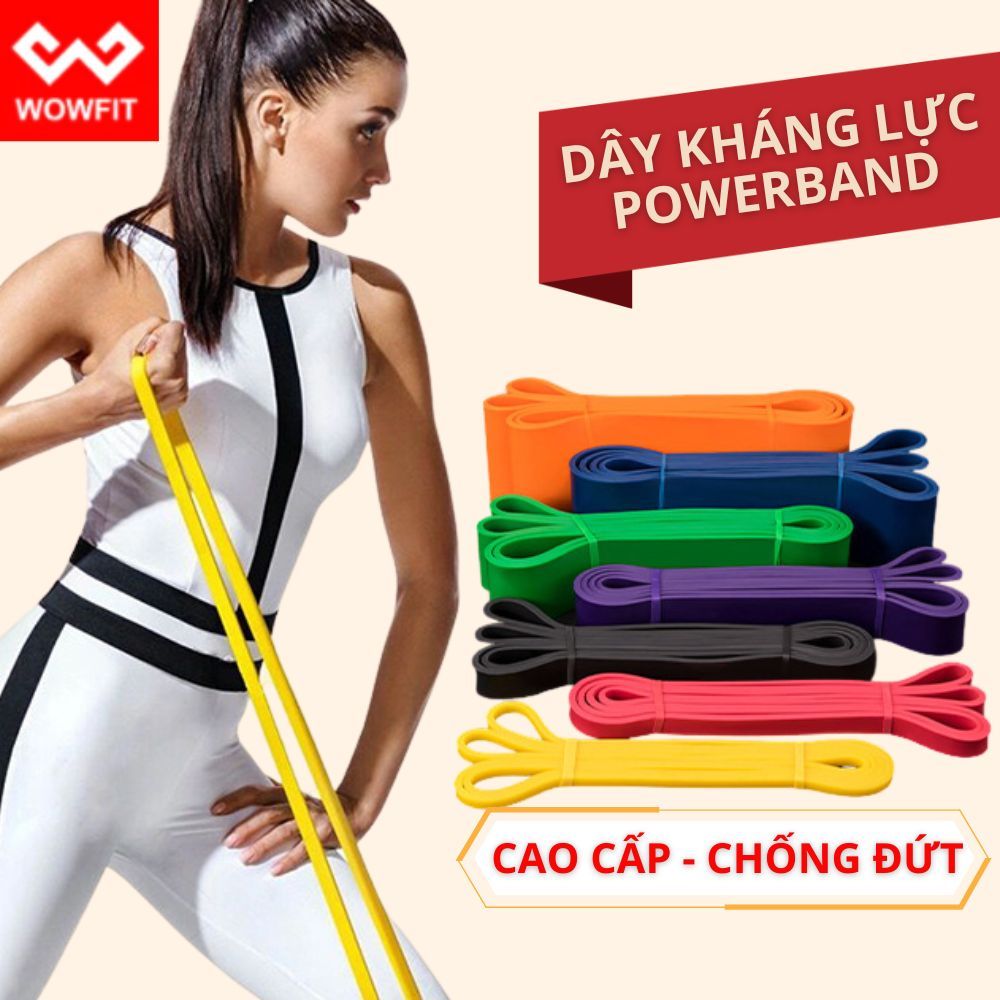 Dây tập kháng lực WOWFIT power band cao su đàn hồi tập gym, yoga toàn thân tại nhà, dây trợ lực ...