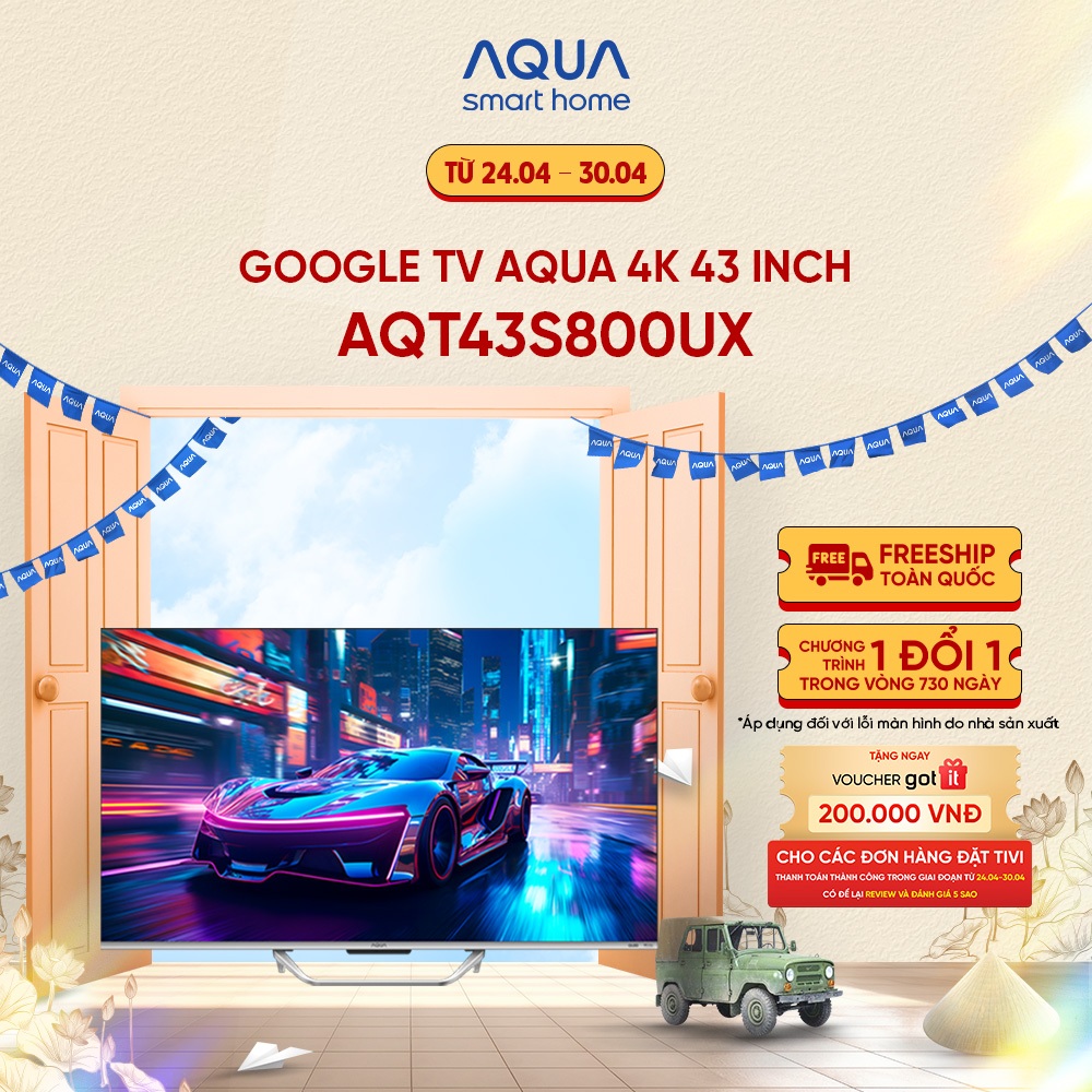 [Livestream] Google Tivi Aqua QLED 4K 43 inch AQT43S800UX - Bảo hành 1 ...