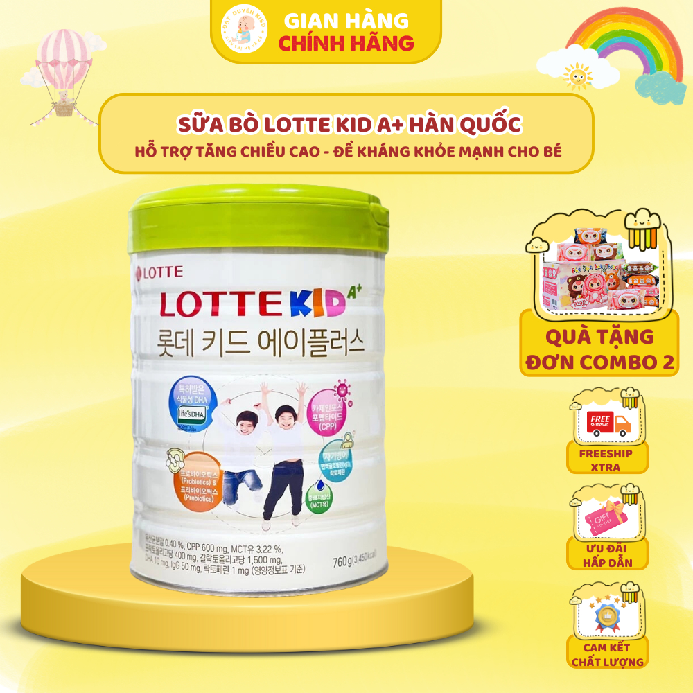 Sữa Bò Lotte Kid A+ Hàn Quốc Hỗ Trợ Tăng Chiều Cao Cho Bé Dành Cho Bé ...