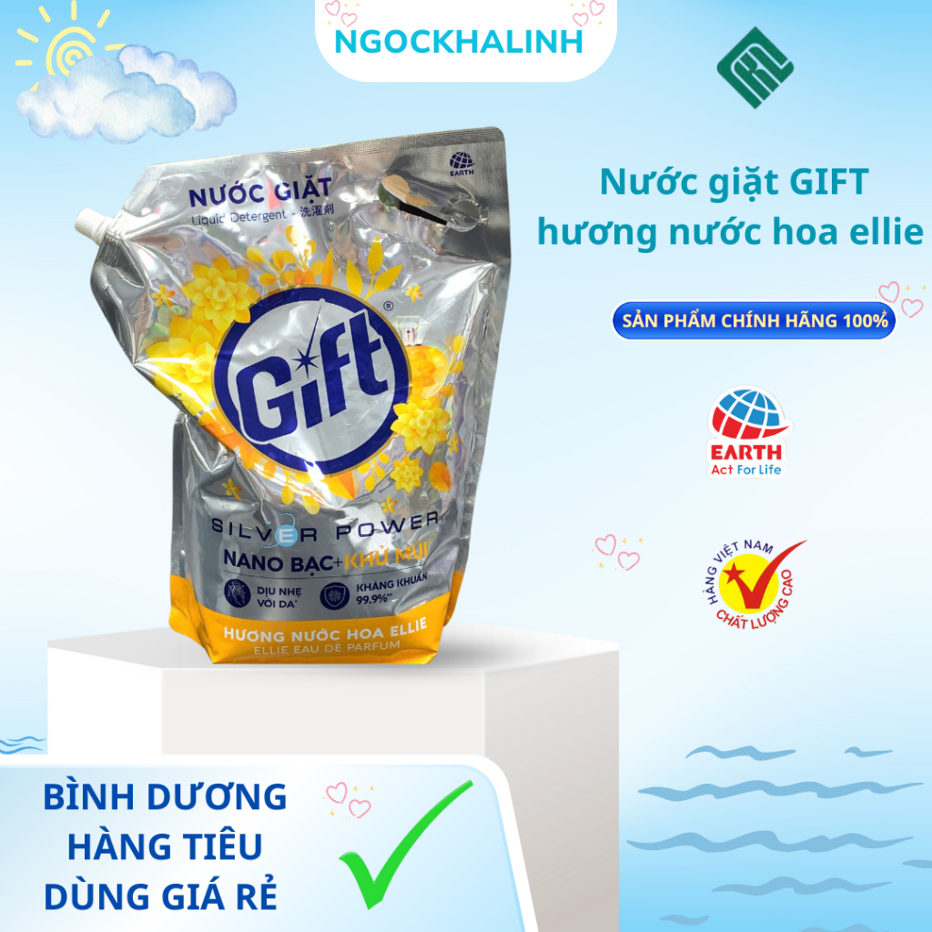 Nước Giặt GIFT Hương Nước Hoa Ellie Túi 3,6L, Nước Xả Quần Áo Lưu Hương ...