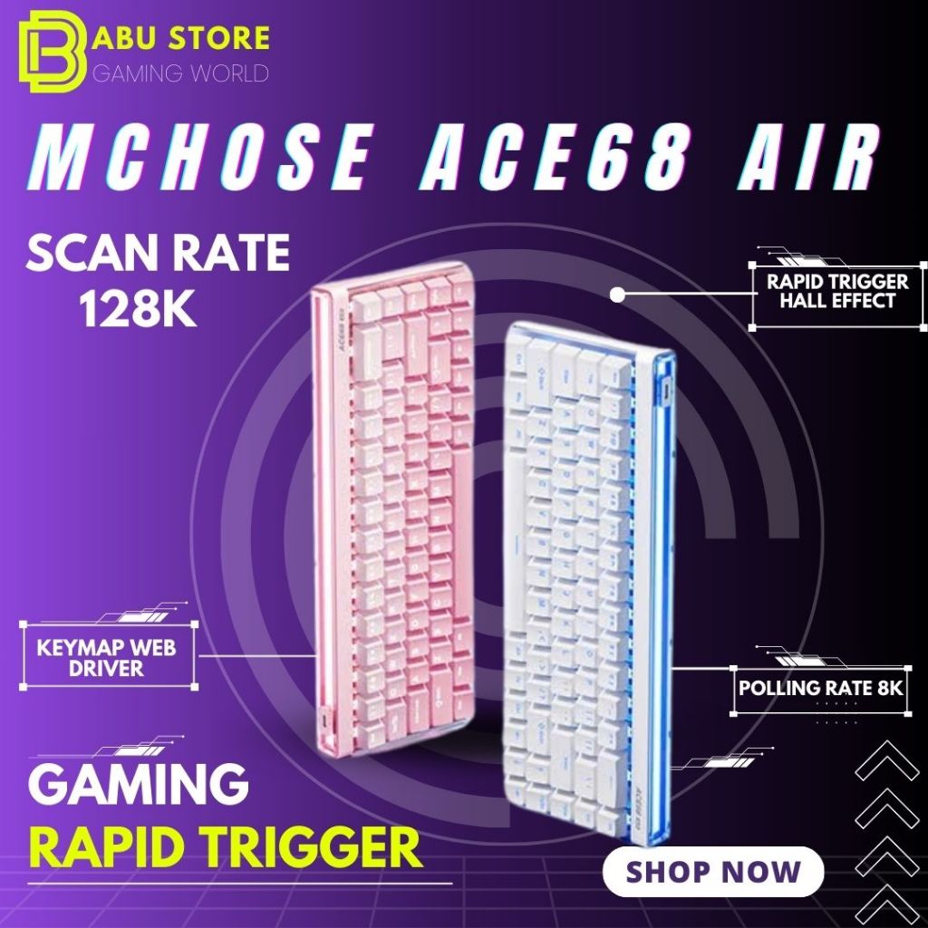 Mchose Ace68 Air Pro Esport siêu cao cấp | Bàn Phím Phím Từ Tính Chuyên Game 8K Hz, Độ Trễ 0.1ms ...