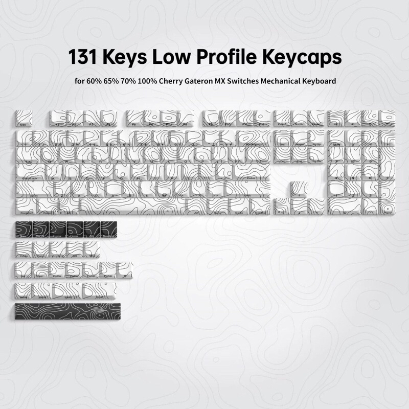 Womier Low Profile 131 Phím Keycaps 5 Side Dye Sub Side-printed Key cap ...