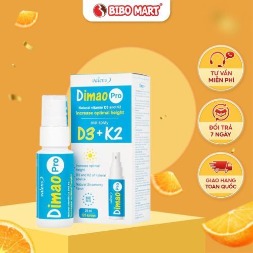 Vitamin D3K2 Dimao Pro Oral Spray Dạng Xịt 25ml Hỗ Trợ Phát Triển Chiều ...