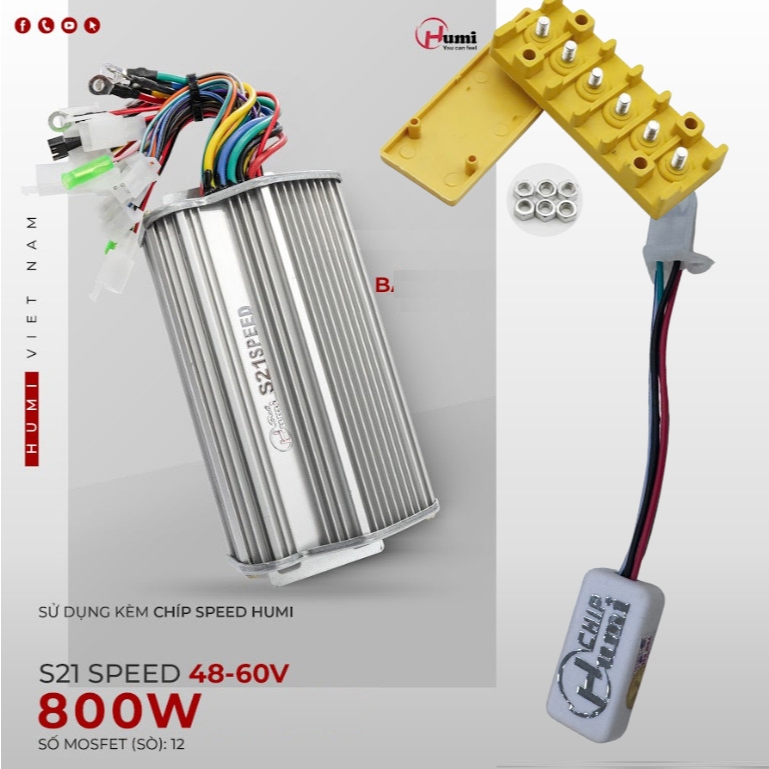 Combo IC 48-60V 800W + Chip điều khiển - Tăng tốc xe điện 40% (Combo 3 ...