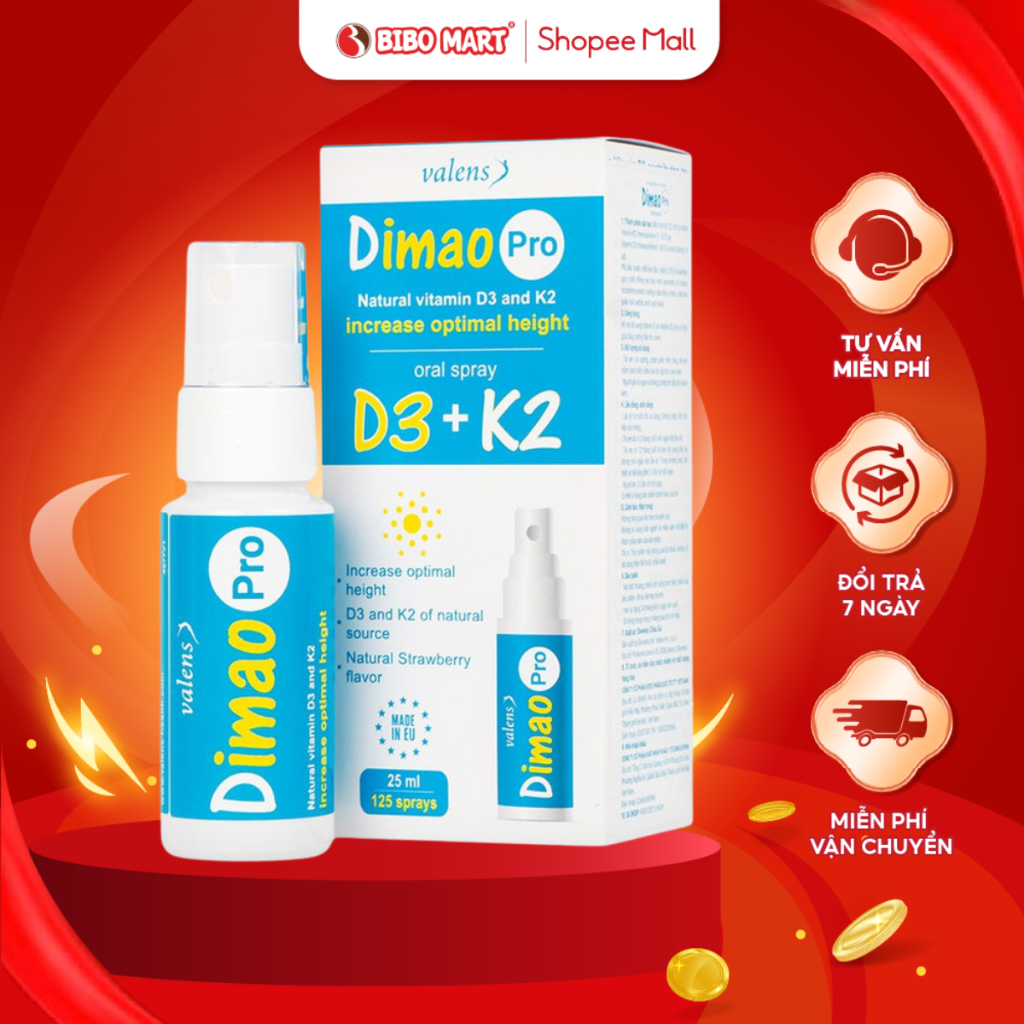 Vitamin D3K2 Dimao Pro Oral Spray Dạng Xịt Hỗ Trợ Hấp Thu Canxi Giúp ...