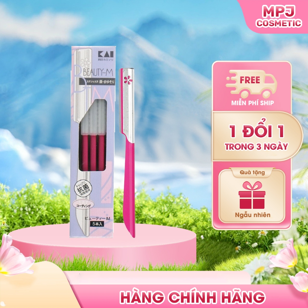 Dao Cạo Lông Mặt Thân Kim Loại Kai Beauty 07422 - M742 Màu Hồng Dành Cho Nữ (Set 5 Cây) | Shopee ...