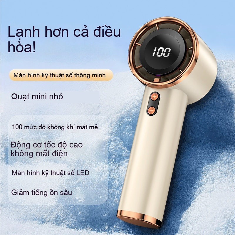 4000mah Quạt cầm tay tích điện mini METIS có dây đeo,100 tốc độ gió, có ...