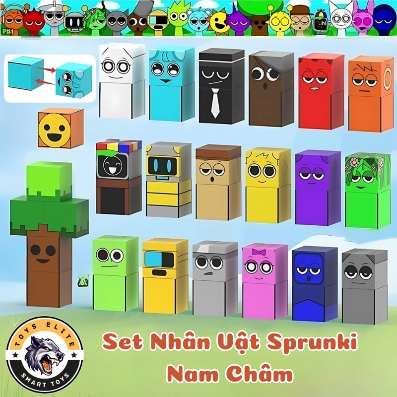 8 Cái / 16 Cái Bộ Sprunki Khối Nam Châm Đồ Chơi Mô Hình Nhân Vật ...