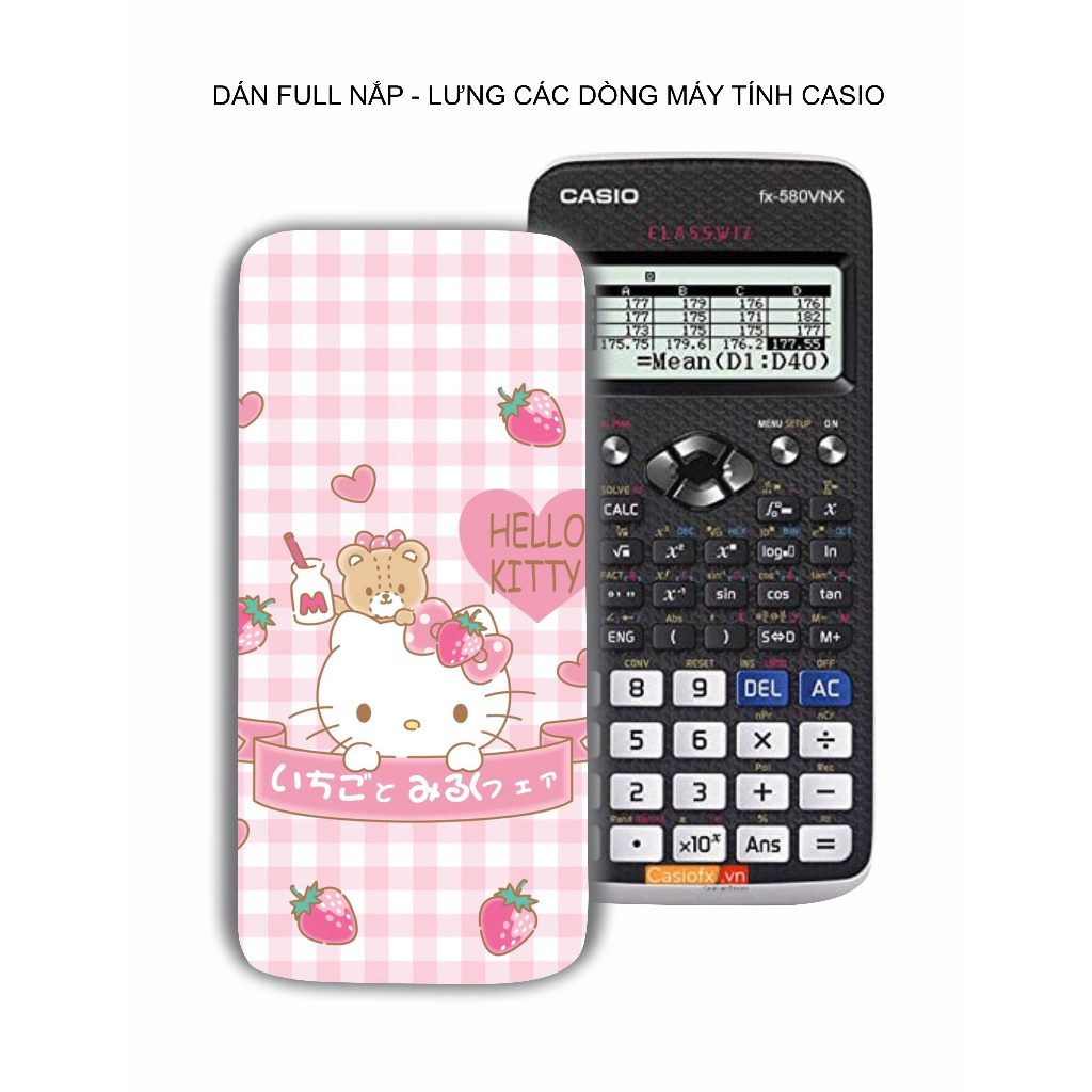 Hello kitty - Hình dán máy tính casio cầm tay full các dòng | Shopee Việt Nam