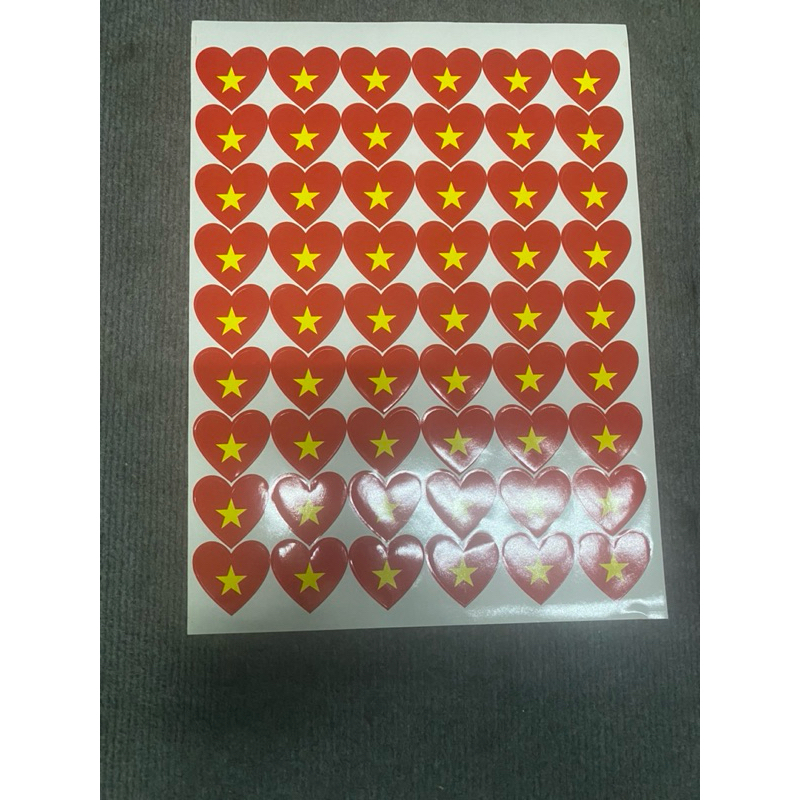 STICKER CỜ VIỆT NAM MẪU TRÁI TIM DÁN MẶT | Shopee Việt Nam