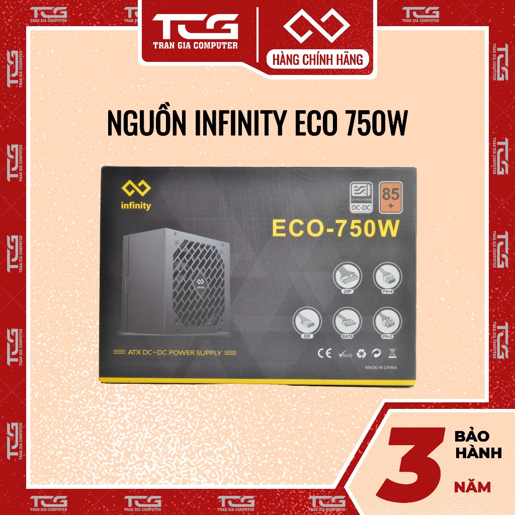 Nguon Máy Tính PSU Infinity Eco V3 650W | 750W (88% Efficiency/Active PFC/Single Rail) - Bảo ...