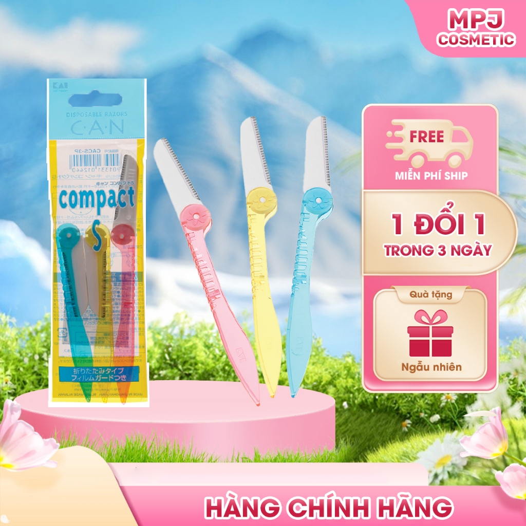 Dao Cạo Lông Mặt Cán Gập Kai Can Compact 12440 CS-3P (Set 3 cây ...